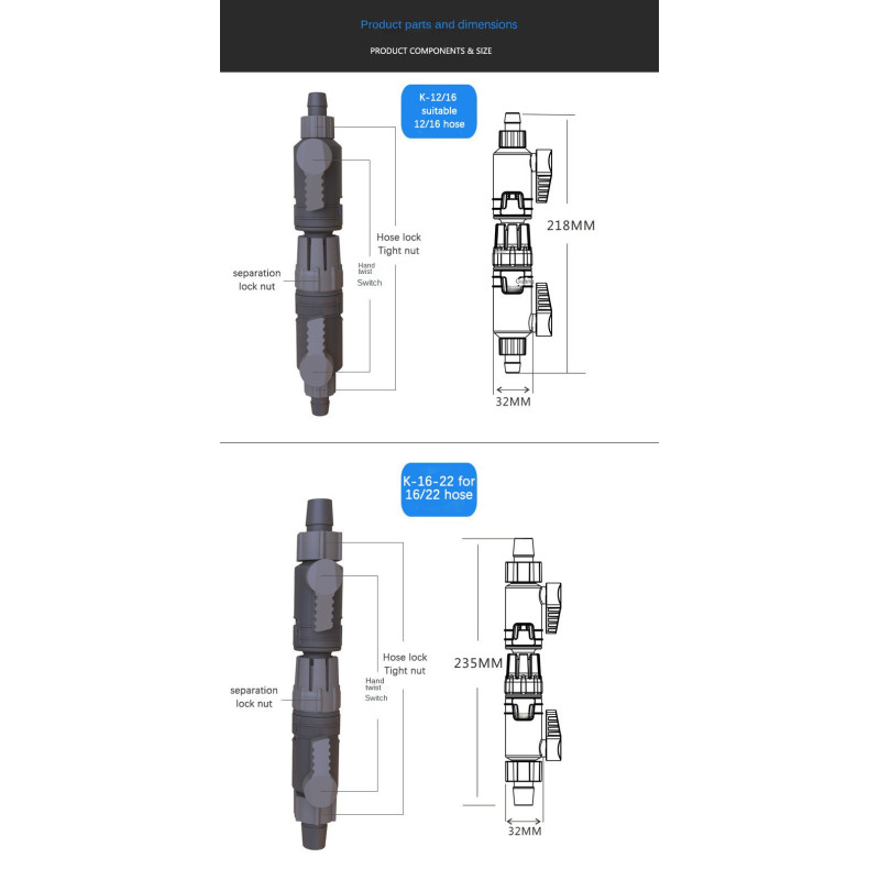 Qanvee Quick Connection K Valve 16/22